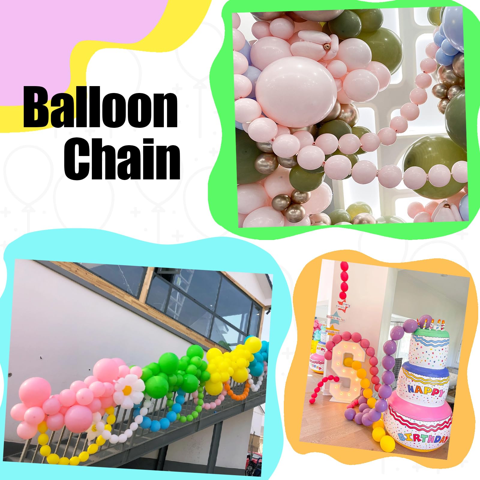 100 Pcs Quick Link Balloons Black 10 inch, Latex Linking Balloons for Balloon Wall/Balloon Arches/Balloon Chains, Birthday Party Wedding Anniversary Graduation Arch Party Decor (black)