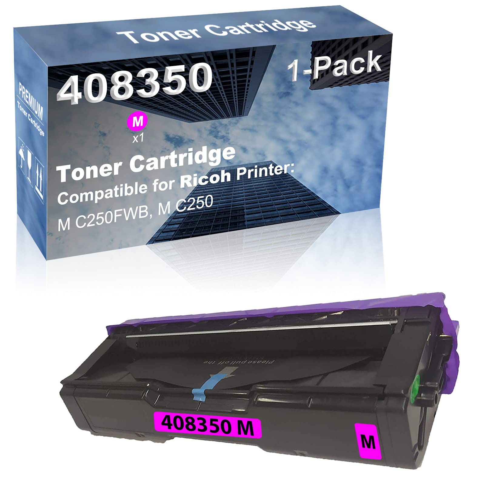 1-Pack (Magenta) Compatible High Capacity 408350 Toner Cartridge Used for Ricoh M C250FWB, M C250 Printer