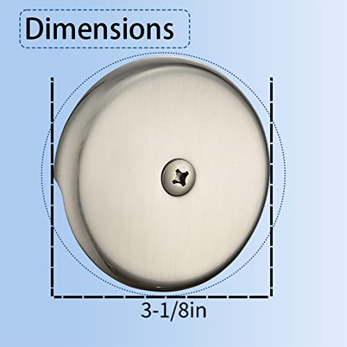 1-Hole Bath Tub Overflow Faceplate Single Hole Trim Bathtub Drain Over Flow Plate Cover With Matching Screw And Adapter Universal-Fits For Bathroom Replacing Plates, Brushed Nickel Finish