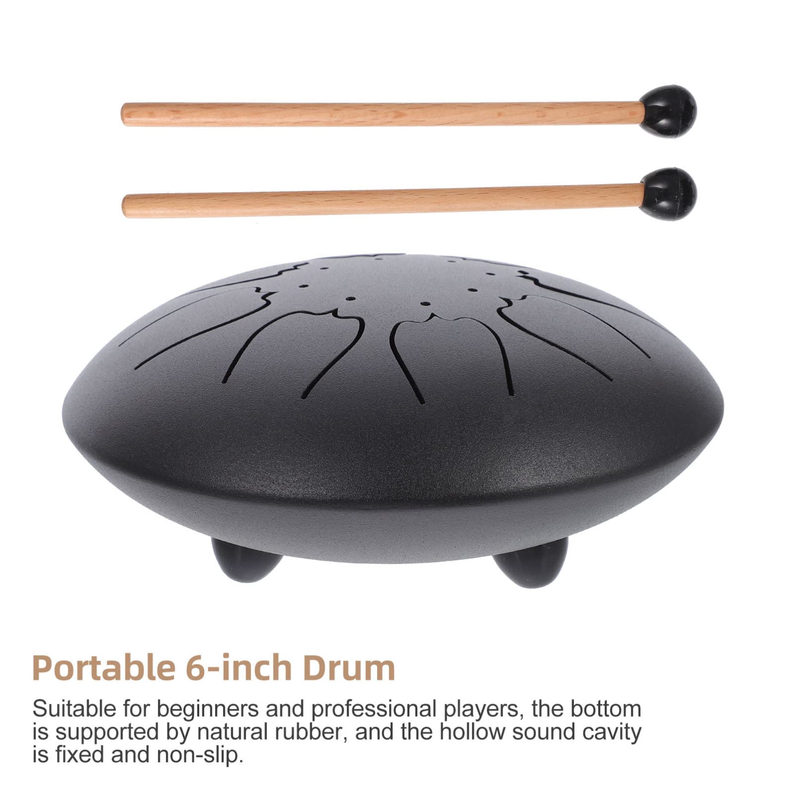 1 Set Steel Tongue Drum Ethereal Drum Yoga Rubber Percussion Stick