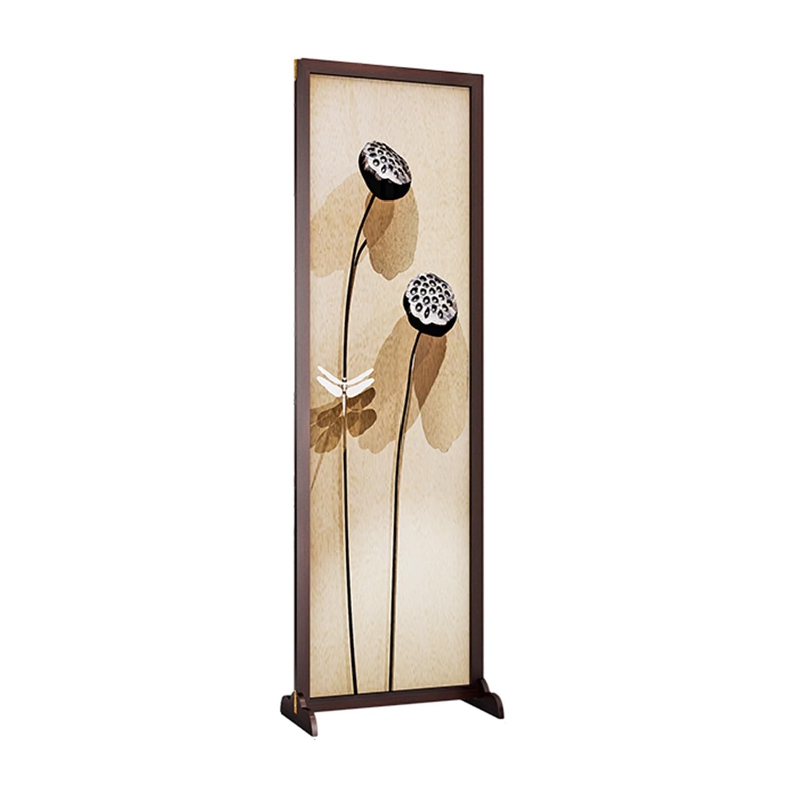 1/2 Panel Room Divider Screen，6 Ft Tall Folding Privacy Screen with Stable Base，Indoor Office Partition Wall Separator, Light Walnut (Color : Black Walnut, Size : 1.8x0.4m 1 Panel)