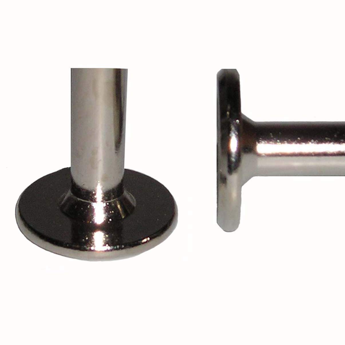 1/4" - 20 TPI x 30mm (Approximately 1-3/16" / 1.18") Hex Drive Button 17mm Diameter Head Furniture Bolts Nickel Plated Chrome Like Finish (23 Pieces)