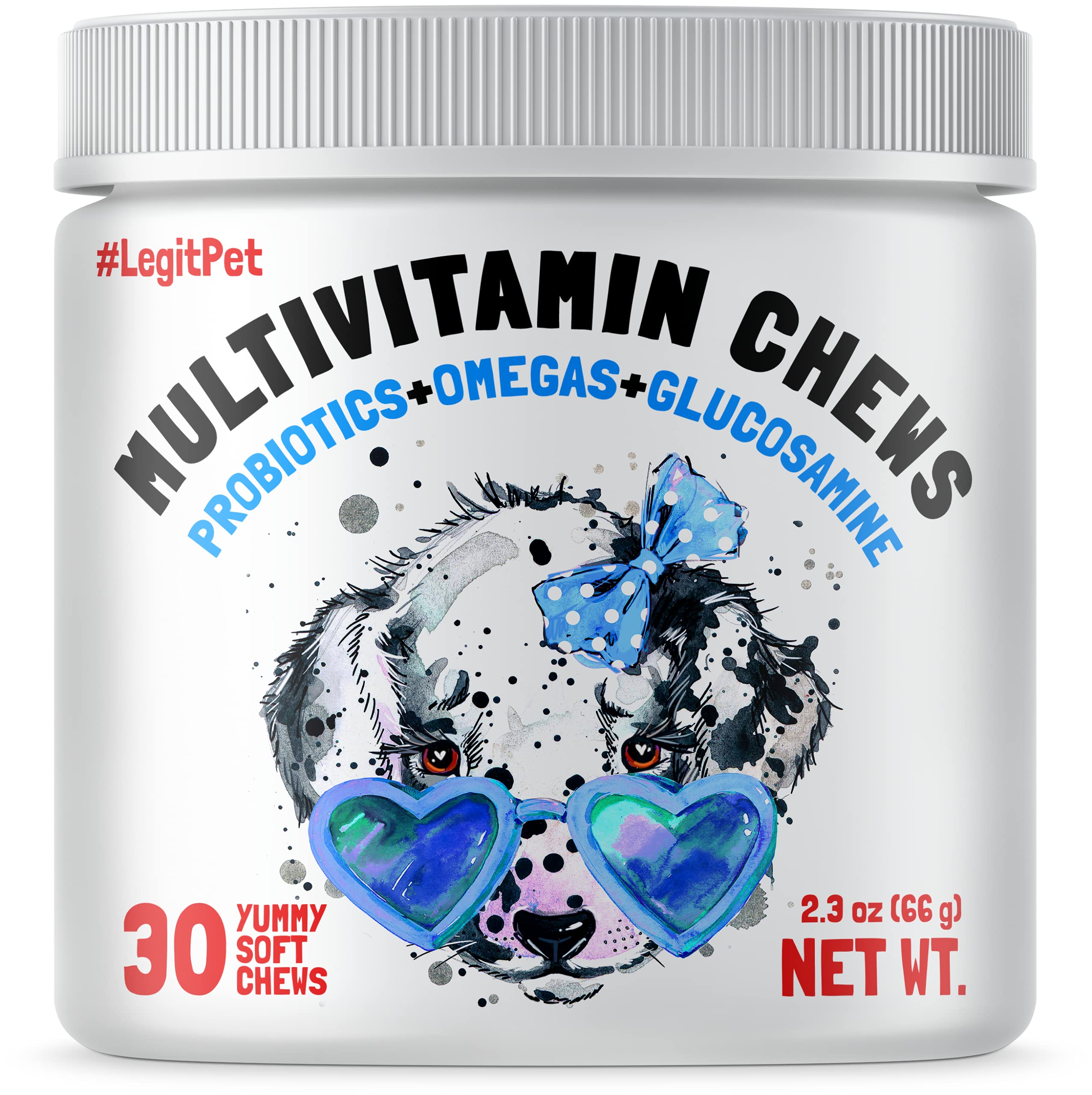 LEGITPET Dog Vitamins & Hip & Joint Supplement & Allergy Relief Chews & Calming Treats Bundle