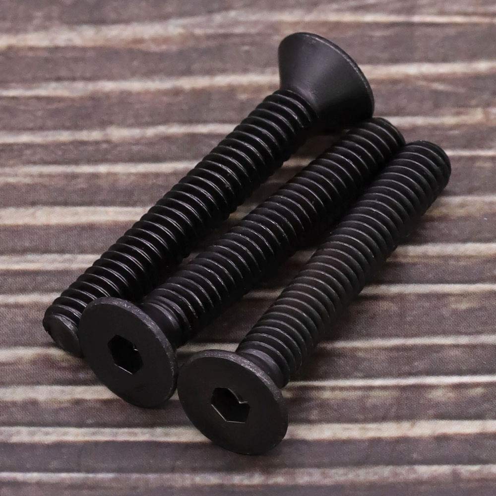 1/4-20 x 1-1/4" (26 pcs) Flat Countersunk Head Socket Head Cap Screws, 10.9 Grade Alloy Steel, Black Oxide Finish, Allen Hex Socket Drive, Full Thread, Coarse Thread UNC