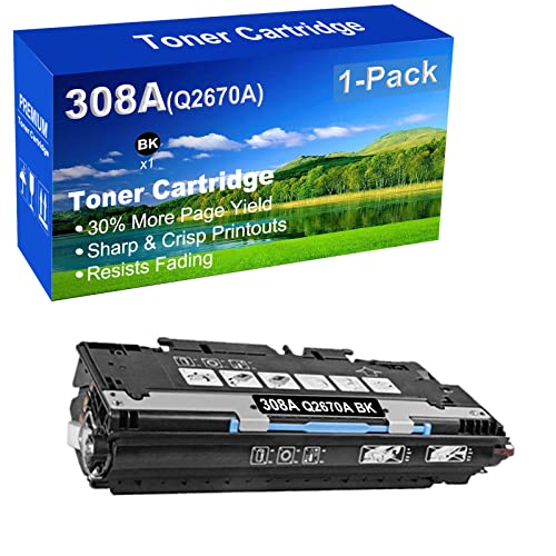 1-Pack (Black) Compatible 3500 3500n 3550 3550n Printer Toner Cartridge High Capacity Replacement for HP (Q2670A) 308A 309A Toner Cartridge