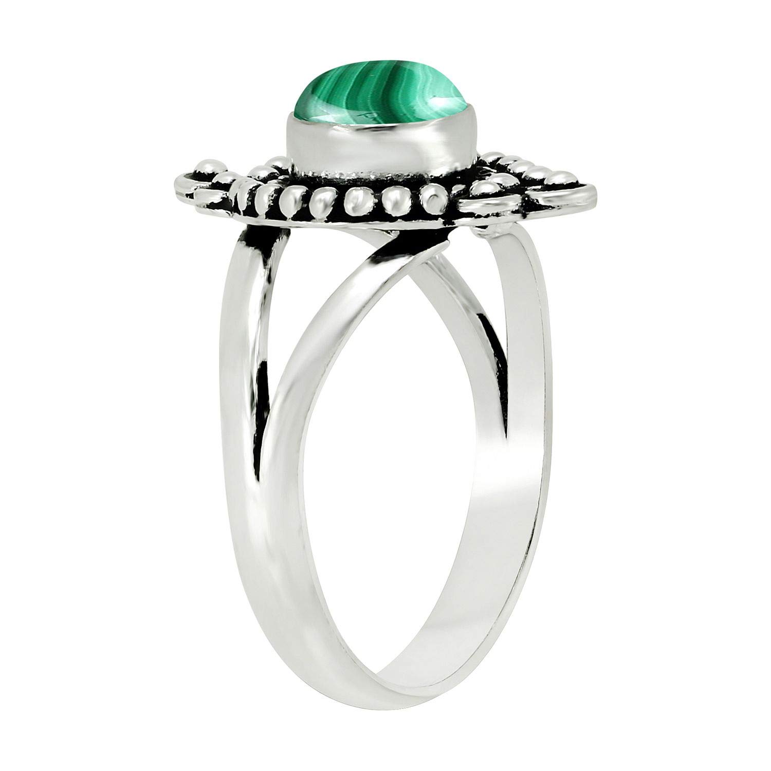 1, 80Cts Two Stone Natural Malachite 925 Silver Overlay Ring Size 11 For Women, Handmade Green Stone April Birthstone Ring Jewelry Gift For Her