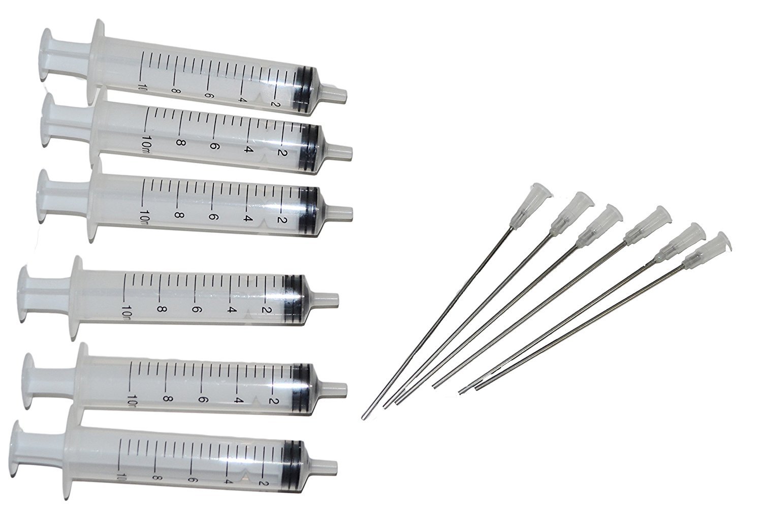 1 X by double2house, 6 x 10ml syringe with blunt 4" long needle to refill ink cartridge CISS, glue craft