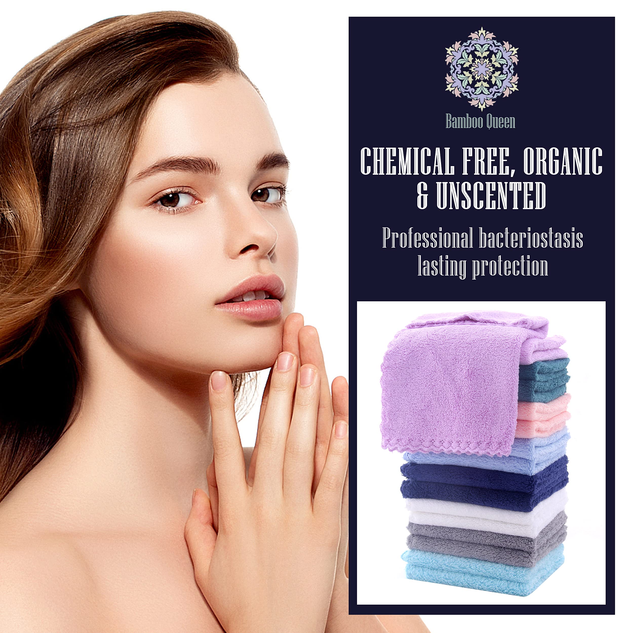 16 Count Premium Makeup Remover Cloths- Super Soft Not Wear Skin - 8×8 Inches - Highly Absorbent Microfiber Coral Velvet Fingertip Face Towels Washcloths for Hand and Make Up, Quick Dry- Multicolor