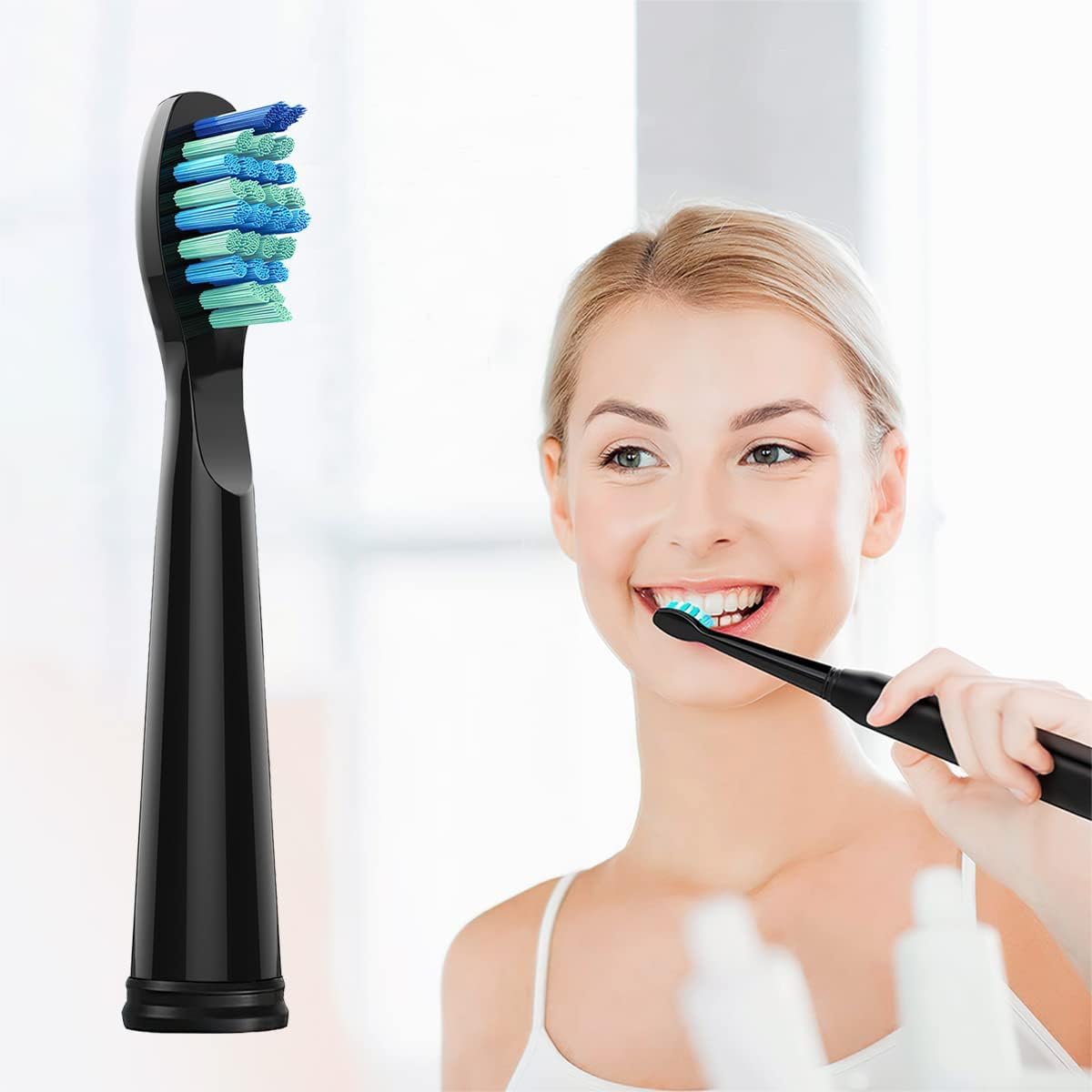10 Pack Toothbrush Replacement Heads Compatible with Fairywill FW-507/508/515/551/917/959/2011, FW-D1/FW-D3/FW-D7/FW-D8, Most SG Series, HP126A, TB-5 Medium Soft Bristles Brush
