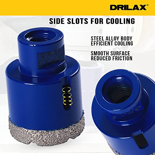 1-3/4 inch Diamond Hole Saw Heavy Duty Masonry Drill Bit for Concrete, Granite, Quartz, Porcelain, Ceramic Tile, Brick Cinder Blocks 5/8"-11 Thread Connection for Angle Grinders 1.75 Diamond Hole Saw