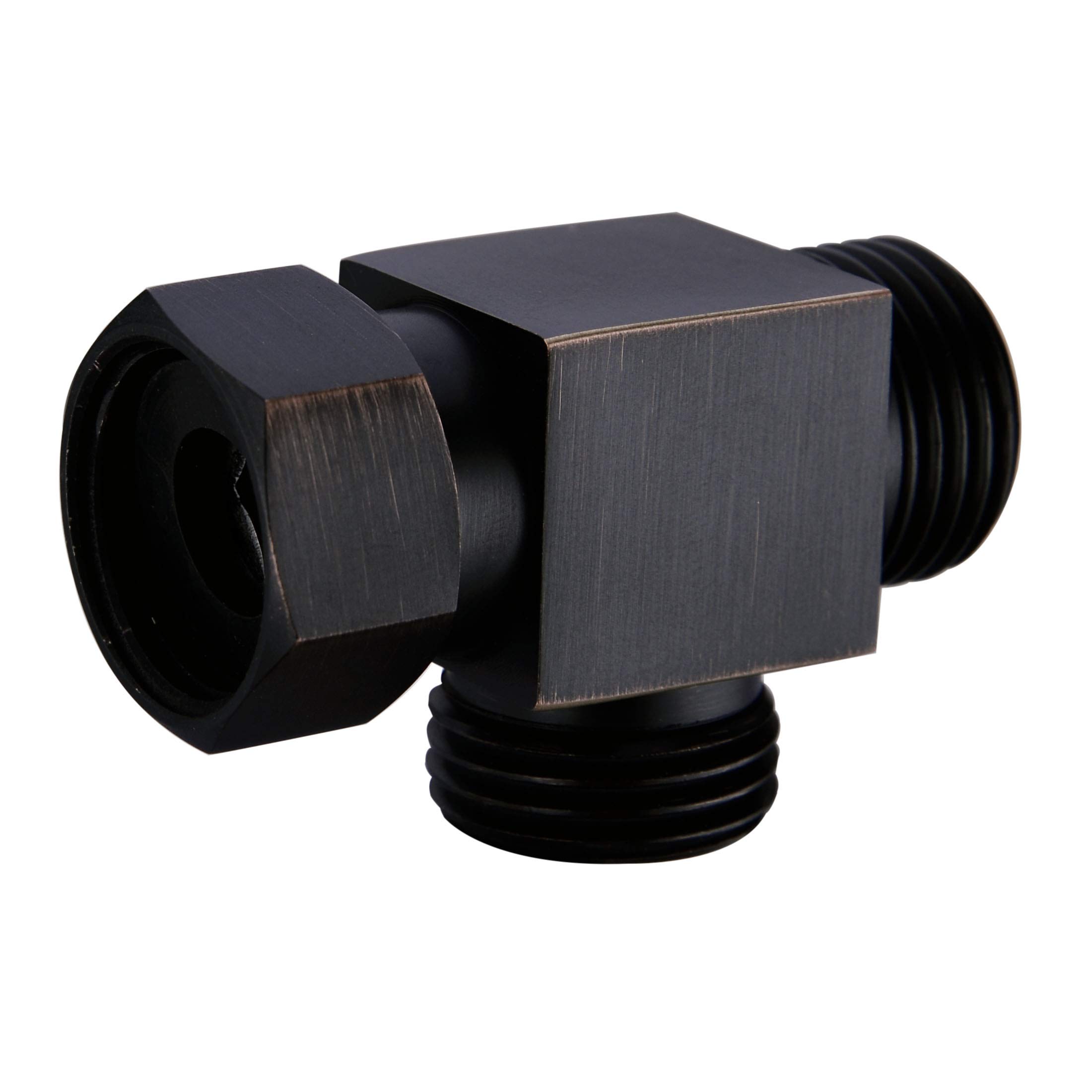 1/2" Brass Bronze 3 Way Diverter, Hose Fitting Tee, T Shape Adapter Connector for Angle Valve Hose, Bath Shower Arm, Toilet Bidet Sprayer Faucet, Oil Rubbed Bronze Finished
