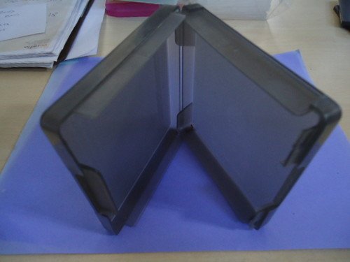 10 (TEN) - 3.5" FLOPPY PC MAC DISK DISC STORAGE PORTABLE MINI CASE HOLDER - Holds 4 Floppy Disks / Diskettes - GREY
