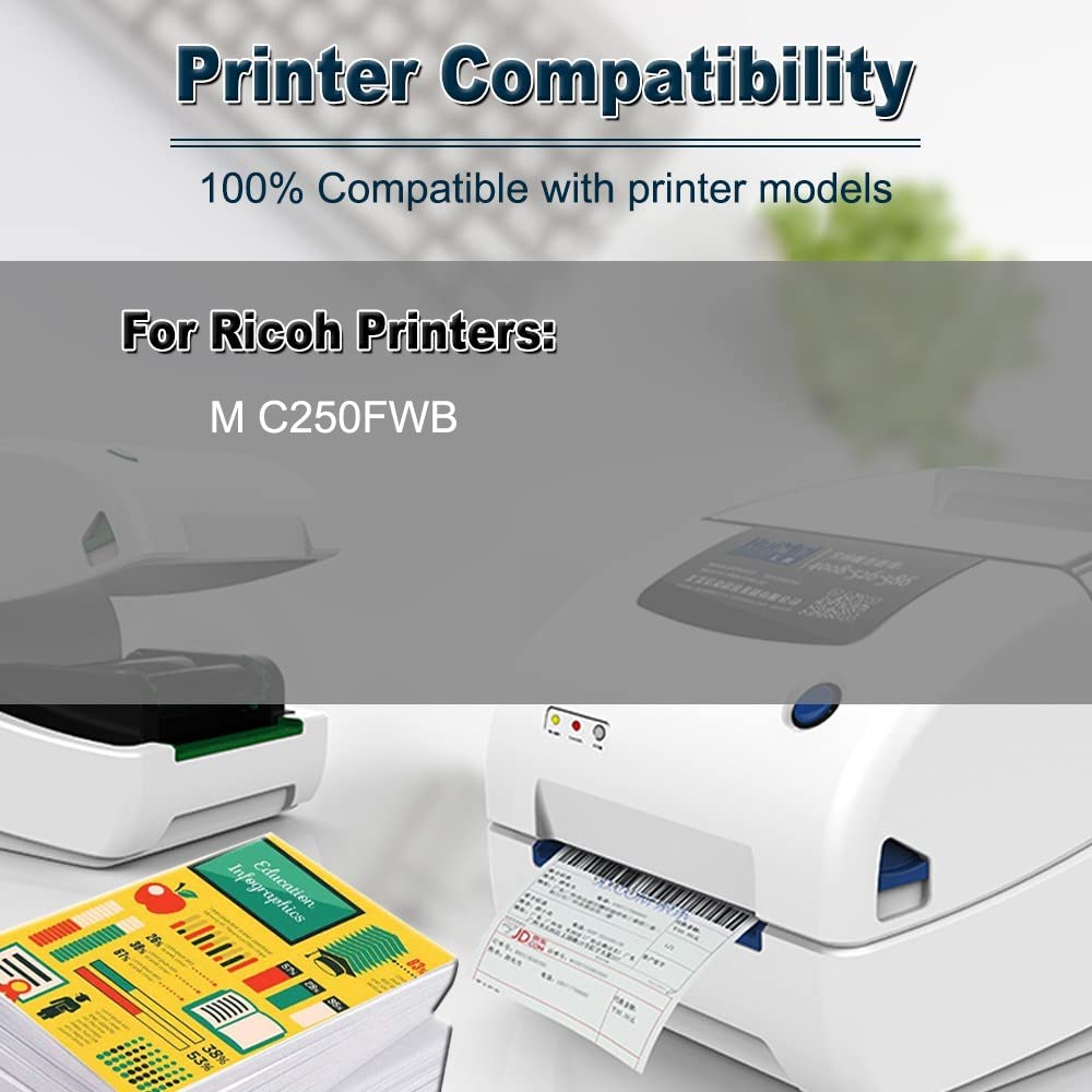 1-Pack Compatible High Capacity M C250 (408350) Imaging Toner Cartridge Used for Ricoh M C250FWB Printer (Magenta)