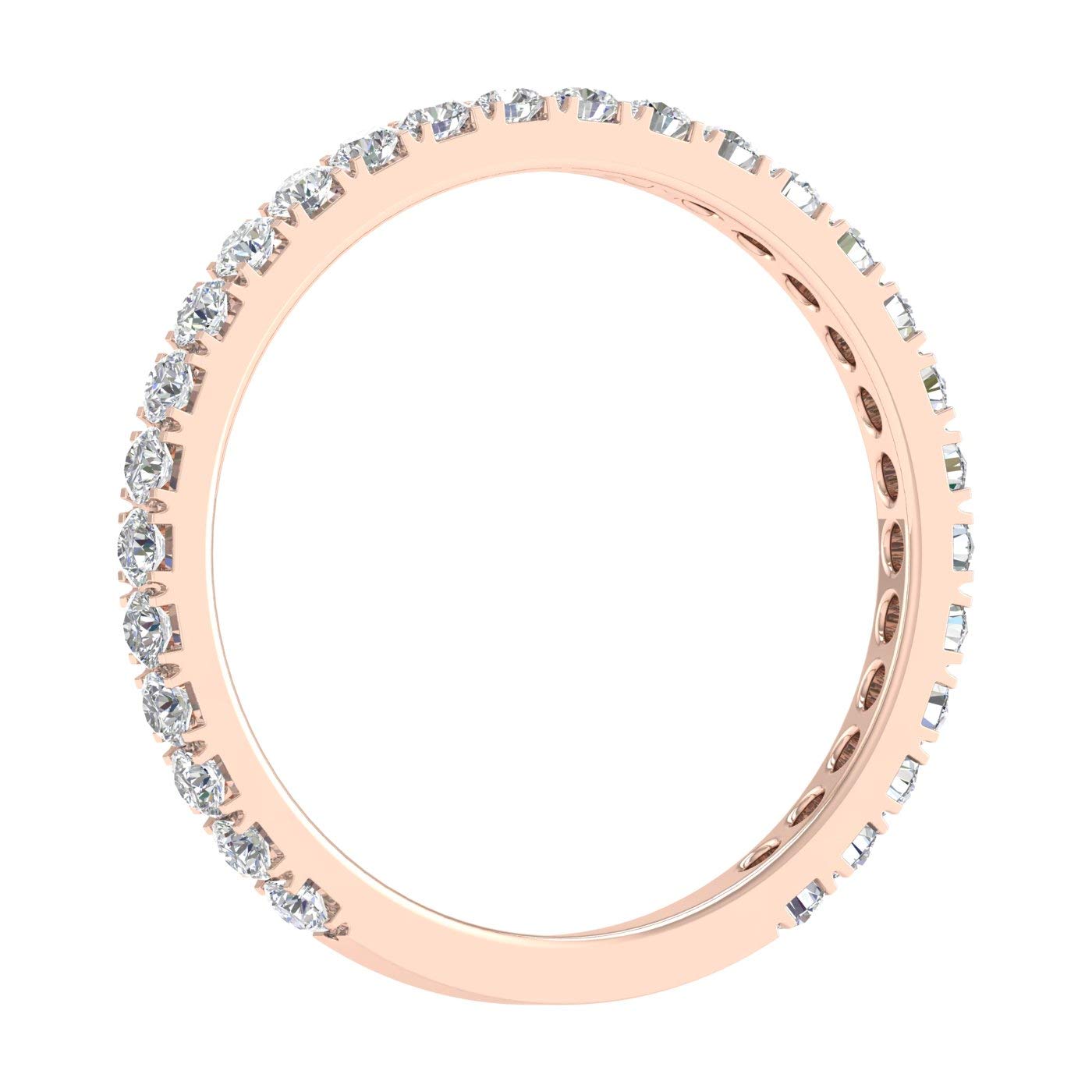 1/2 Carat Diamond 3/4 Eternity Wedding Band in 10k Rose Gold (Ring Size 5.5)