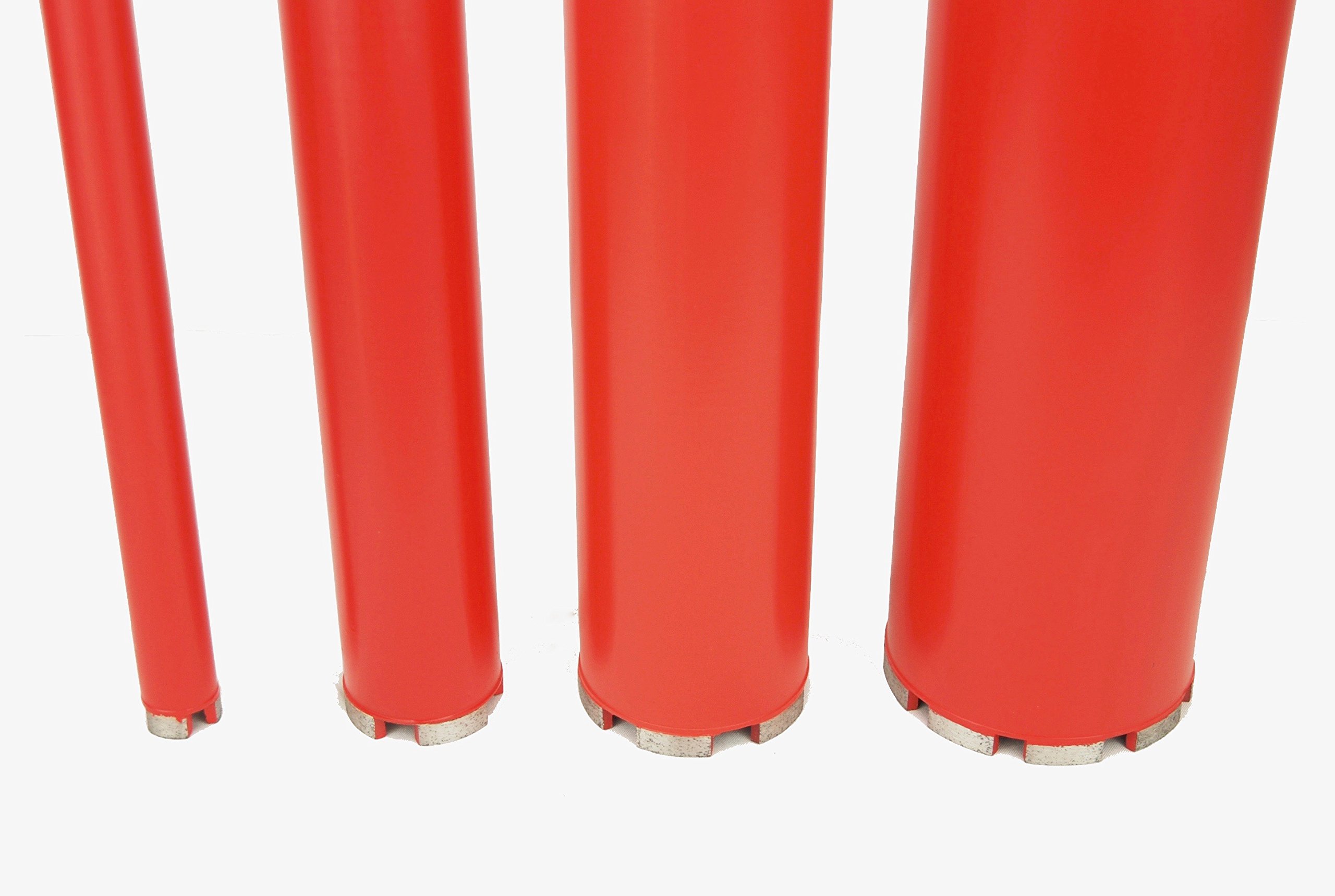 1"-4" Inch Diamond Wet Core Drill Bit Set 1-1/4β Threaded by BLUEROCK Tools for Concrete Rebar Asphalt Brick Rock Masonry Hole Barrel Coring