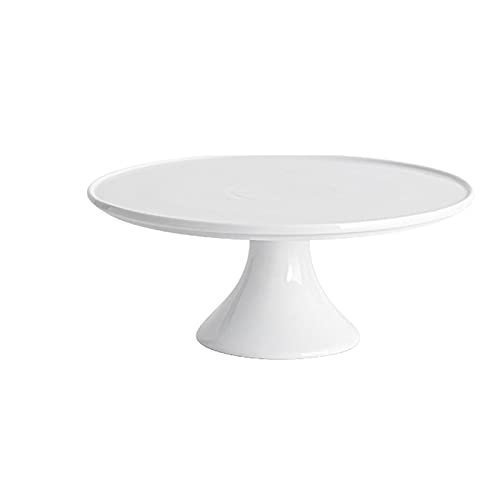 10-Inch Porcelain Cake Stand, Round Dessert Stand, Cake Stand for Dessert Table, White Round Ceramic Dessert Display Stands Cupcake Holder, Cupcake Stand for Wedding, Birthday Party, Baby Shower