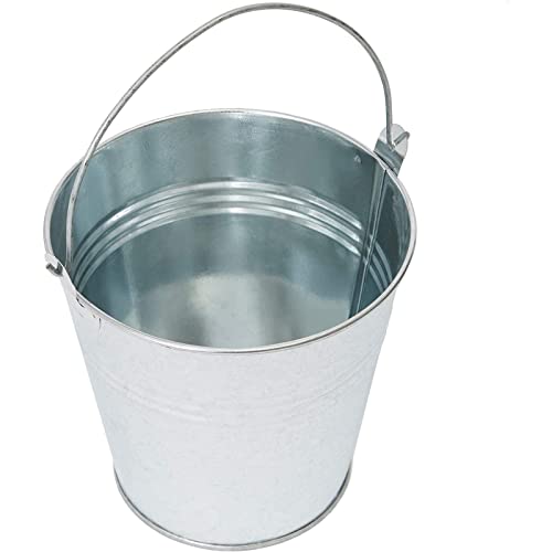 12 Pack Galvanized Metal Buckets with Handles for Party Decorations, Small Tin Pails (5 in)