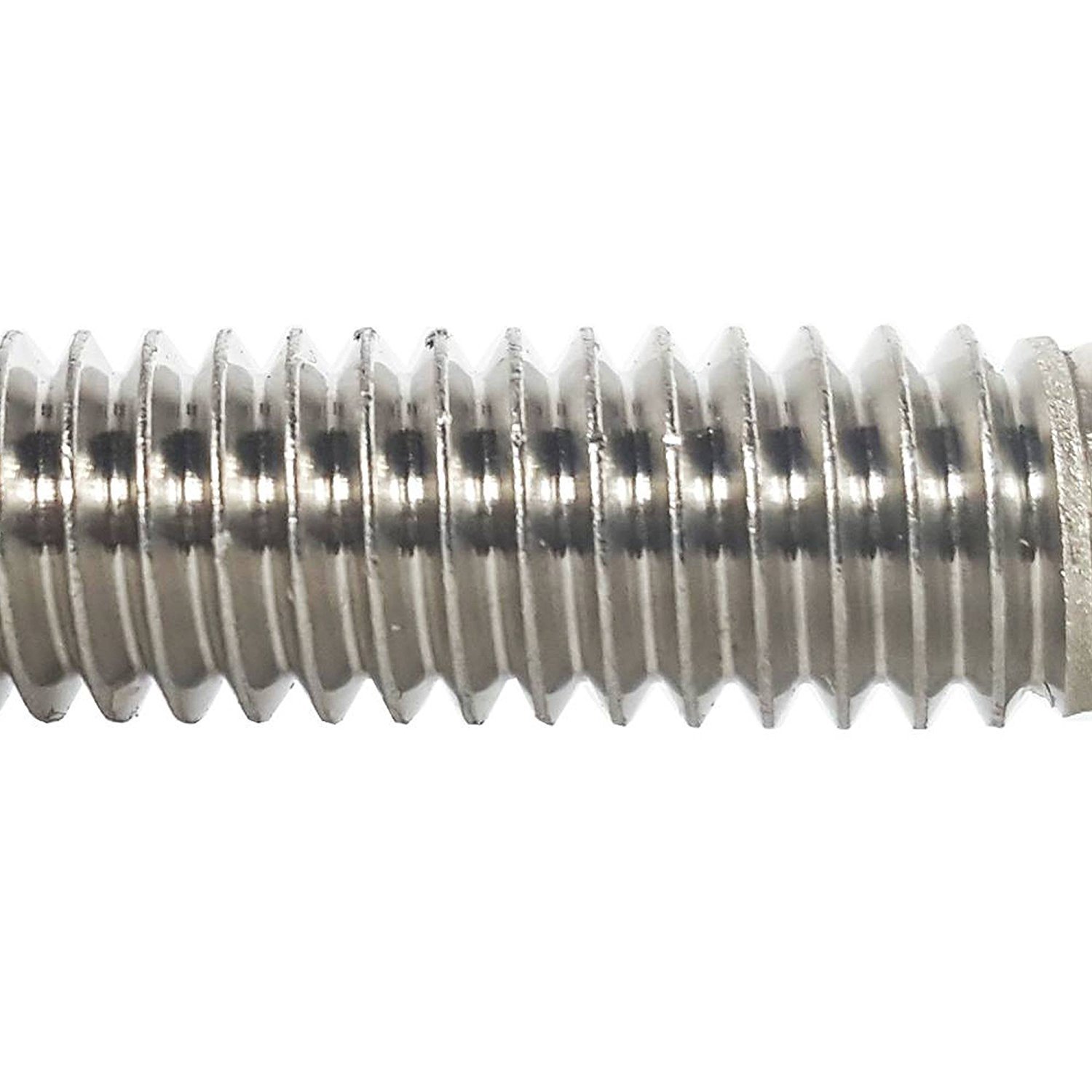 3/8-16 x 1/2" Hex Head Cap Screw Bolts, External Hex Drive, Stainless Steel 18-8, Full Thread, Bright Finish, Flat Point, Quantity 10 by Fastenere