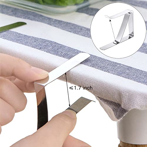 12 Pack Tablecloth Clips- Picnic Table Cloth Clips- Stainless Steel Table Cloth Cover Clamps- Table Clips for Restaurant Picnics Marquees Weddings Graduation Party- Fits Up to 1.7β Thick Tables
