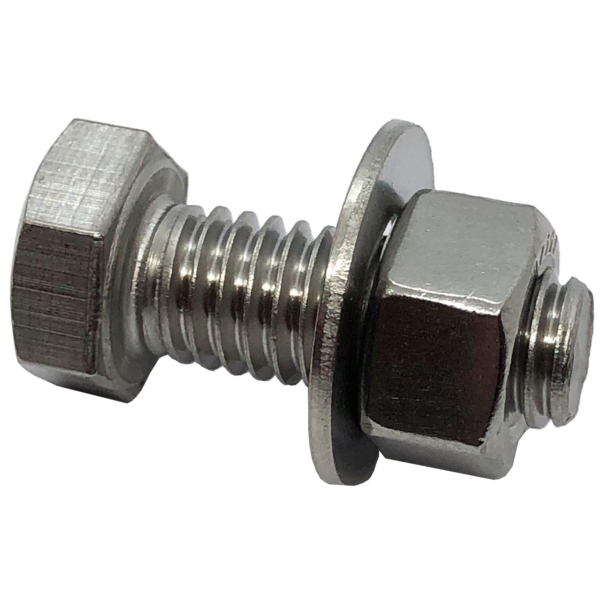 3/8" -16 x 2". 304-STAINLESS STEEL BOLTS, NUTS & WASHERS - 18-8 HEX HEAD Bolt - 304 Grade. General Purpose (10) Bolts + (10) Nuts + (10) Washers