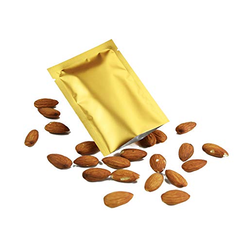 100PCS Matte Gold Metallic Foil Open Top Mylar Packaging Bags 12x18cm (4.7x7")