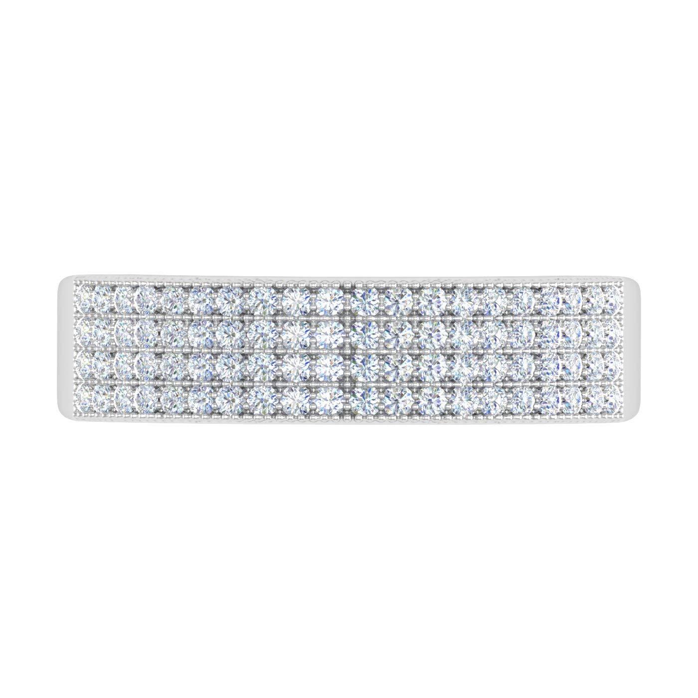 1/2 Carat Diamond Wedding Band Ring in 10K White Gold (Ring Size 7)