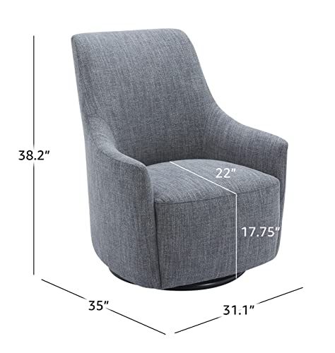 Amazon Brand β Rivet Contemporary High-Back Upholstered Swivel Accent Chair, 31.1"W, Dark Grey