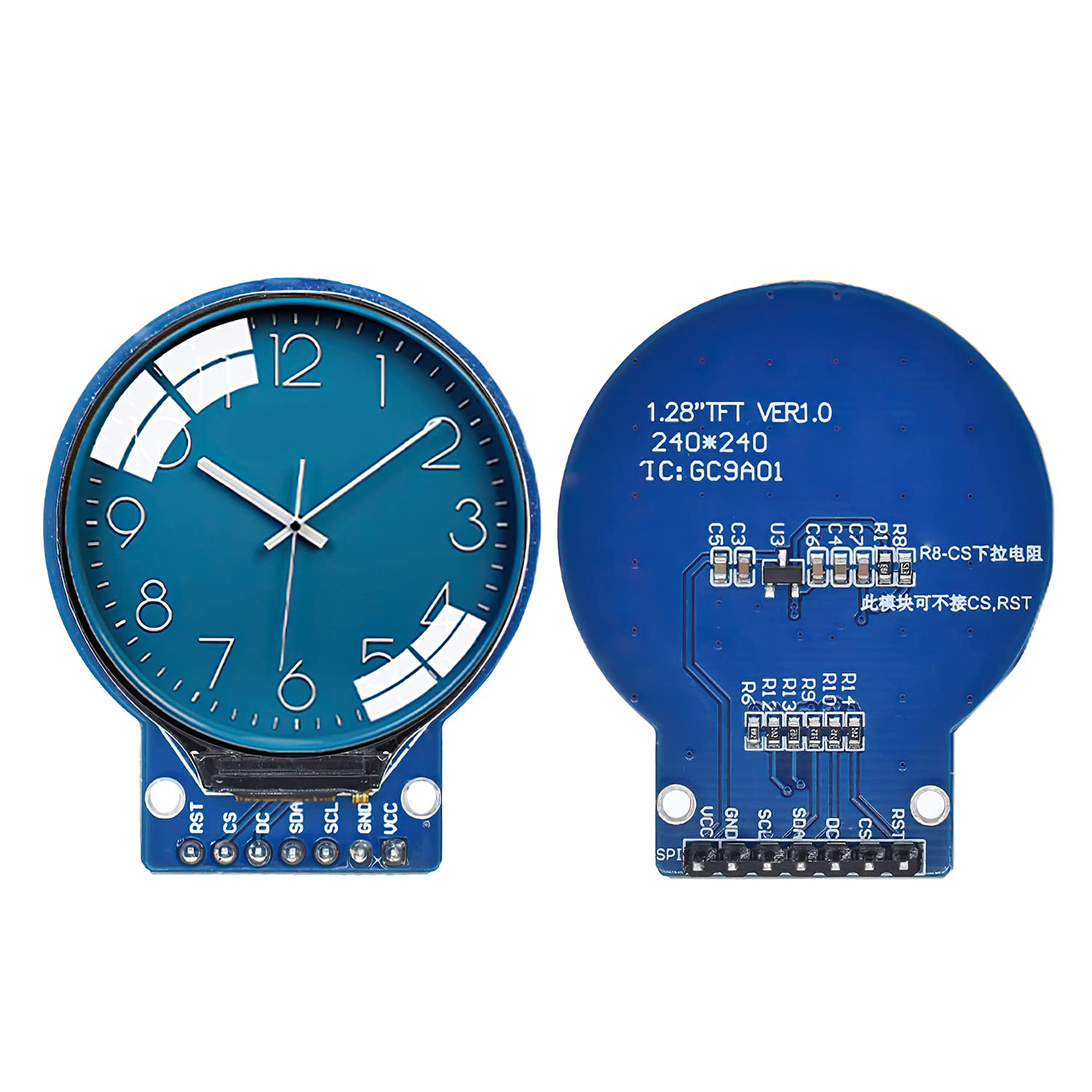 1.28 inch Round TFT LCD Display Module Round RGB IPS HD 240x240 Resolution GC9A01 Driver 4 Wire SPI Interface Adapter Board