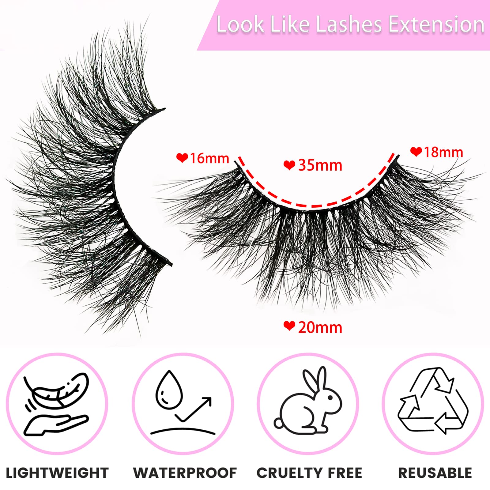 10 Pairs Faux Mink Lashes Wispy False Eyelashes, Wispy Dramatic Lashes 20MM Long Lashes, Thick Volume Crossed Soft Curly Fake Lashes Lightweight Big Eye Lashes Pack(06)