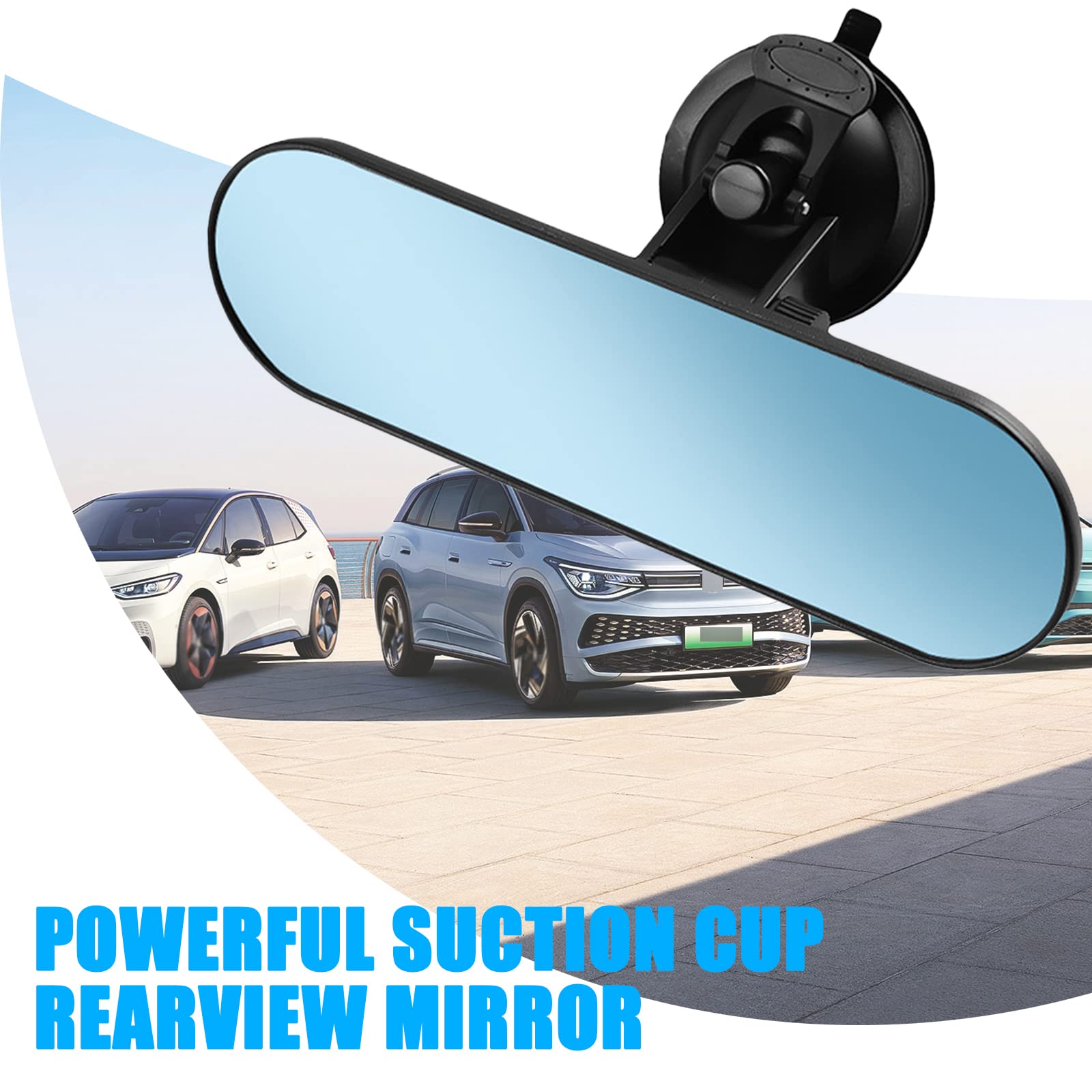 1 PC Car Rear View Mirror, Powerful Suction Cup Car Interior Mirror, Indoor Auxiliary Mirror, HD Car Rear View Mirror, for Car Marine Auto Boat Truck SUV Van (Blue)