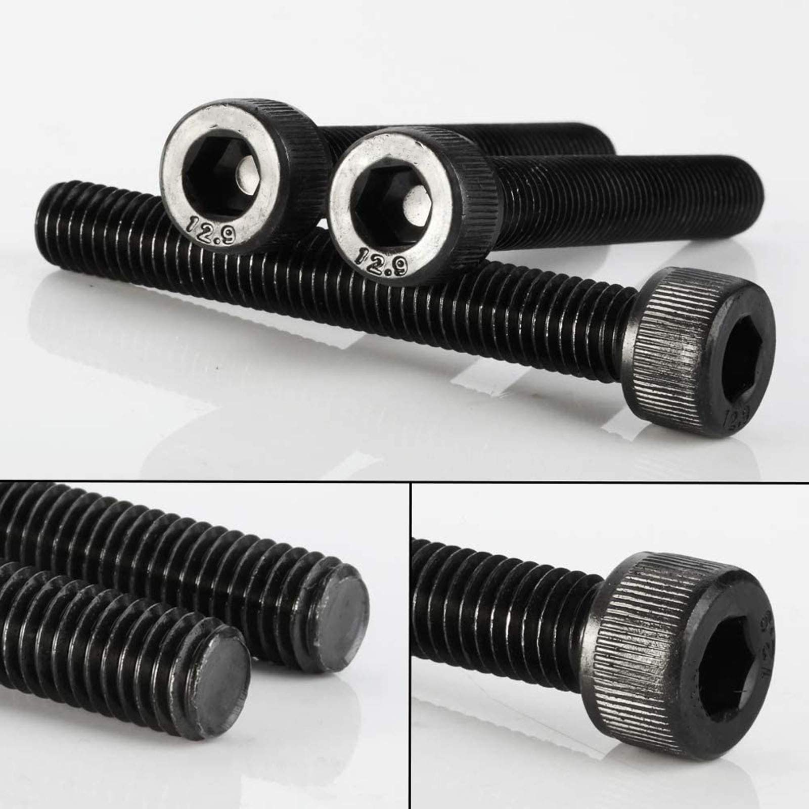 30 Pcs M6-1 x 30mm Hex Socket Head Cap Screws, 12.9 Grade Alloy Steel, Allen Socket Drive, Black Oxide Finish, Machine Thread，Full Thread （30 Pcs M6-1 x 30mm）
