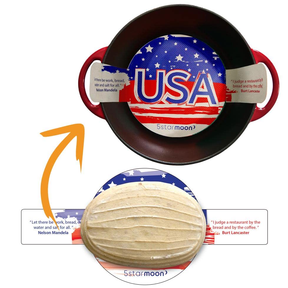 1 Silicone Bread Sling Dutch Oven Liner - Extra Thick Non-Stick Reusable Silicone Sourdough Bread Baking Mat with Long Handles, Sourdough Bread Baking Supplies for Easy Dough Transfer (Multi Color)