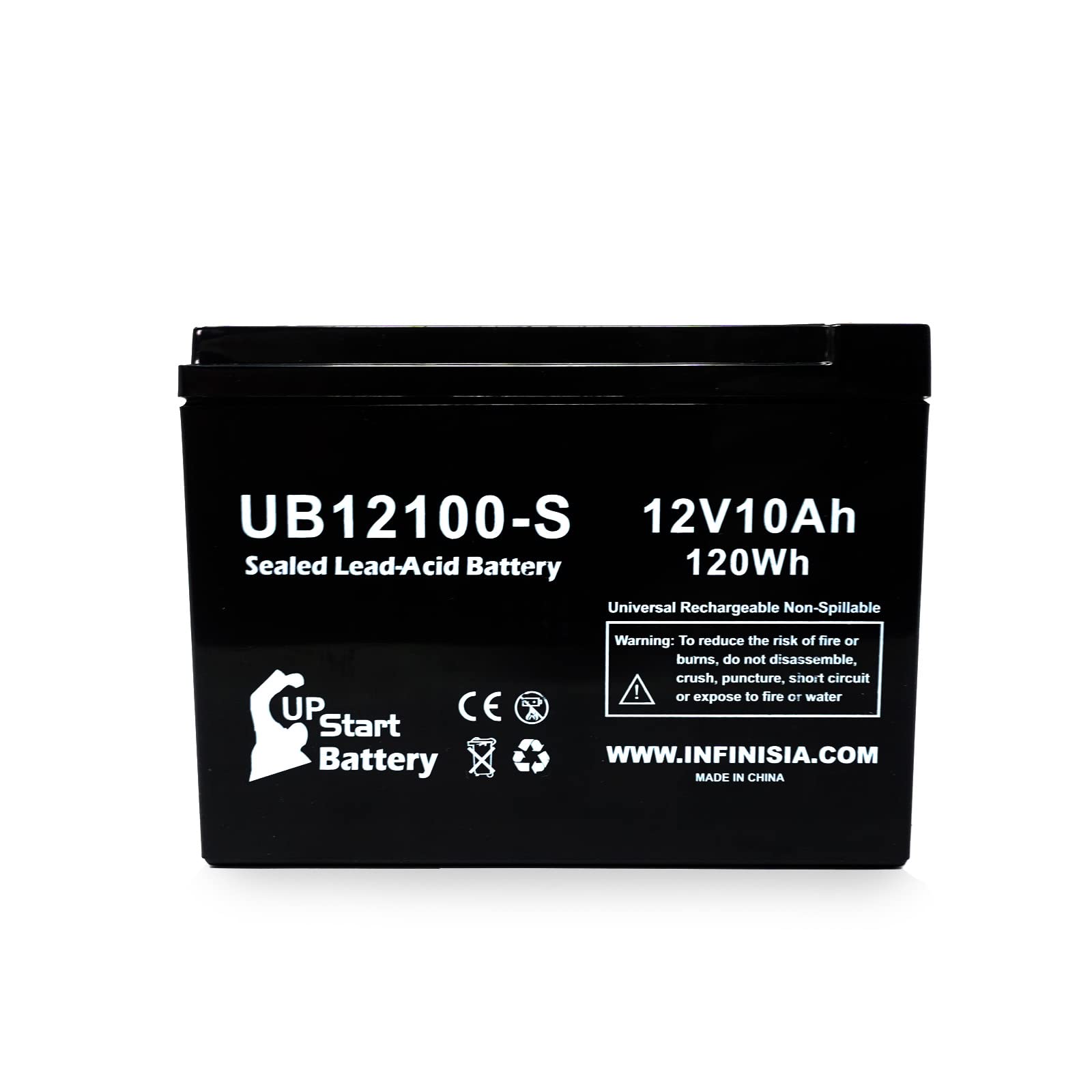 3 Pack Replacement for Neuton Mowers CE6 Battery - Replacement UB12100-S Universal Sealed Lead Acid Battery (12V, 10Ah, 10000mAh, F2 Terminal, AGM, SLA)