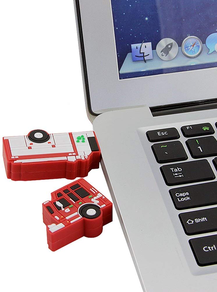 128GB USB 2.0 Flash Drive Novelty Cute Fire Fighting Truck Shaped Cartoon Pen Drive Thumb Drive Memory Stick Pendrive