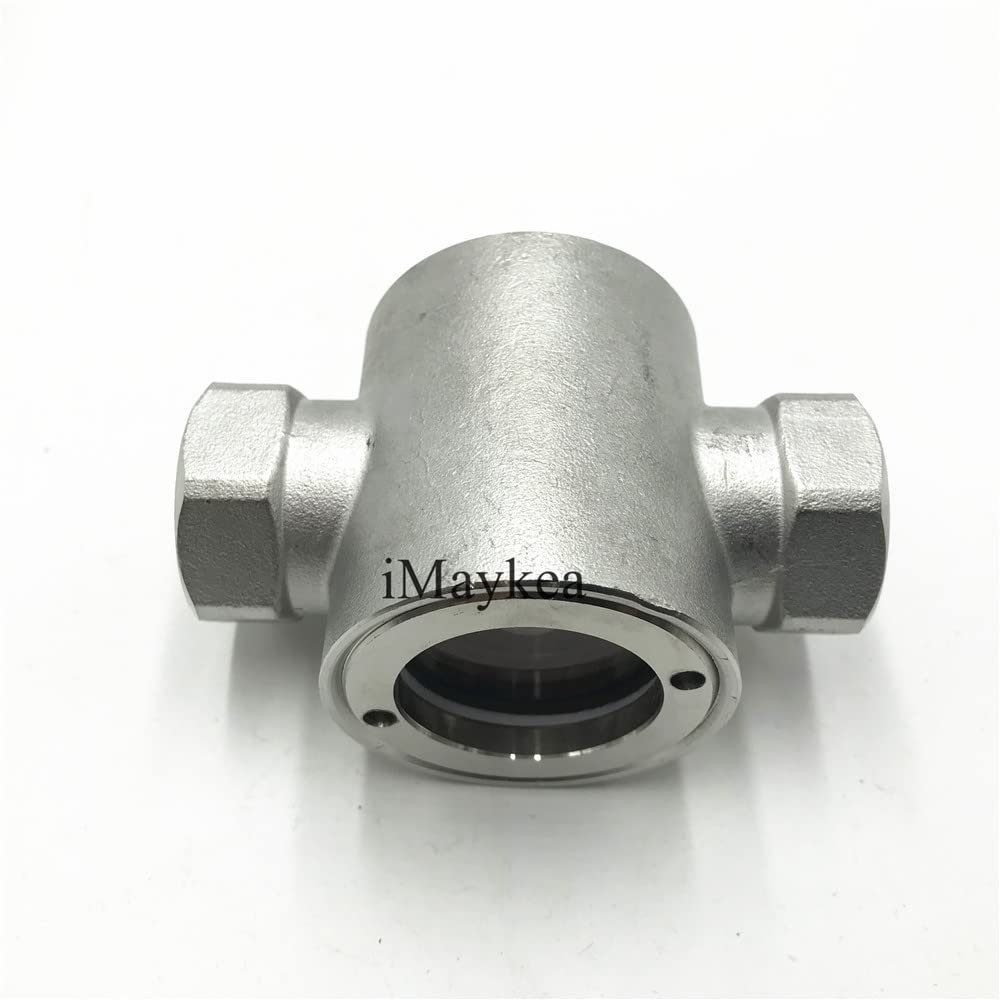 1/2" NPT Stainless Steel 304 Sight Water Flow Indicator With Concentric PTFE Impeller