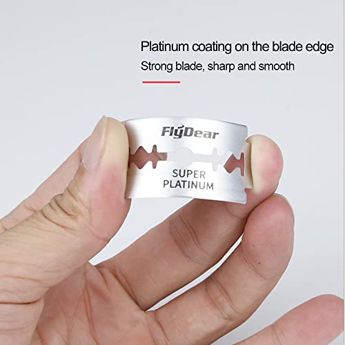100 Count Double Edge Razor Blades - Men's Safety Razor Blades for Shaving - Platinum Stainless Steel Double Razor Shaving Blades for Men for a Smooth Clean Shave