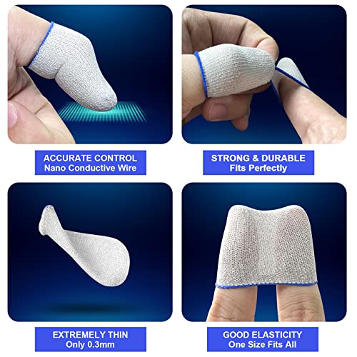 10 Piece Mobile Phone Gaming Finger Sleeves Finger Gloves Thumb Anti-Sweat Breathable Cool Finger Covers Glass Fiber for Mobile Game Touchscreen Finger for Phone Game PUBG