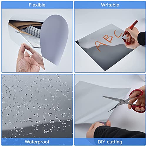 16 Pack Acrylic Flexible Mirror Sheets, 12 x 12 in Mirror Tiles Self Adhesive Square Cuttable Mirror Wall Stickers Non Glass Acrylic Safety Reflective Mirror for DIY Craft Home Wall Decoration