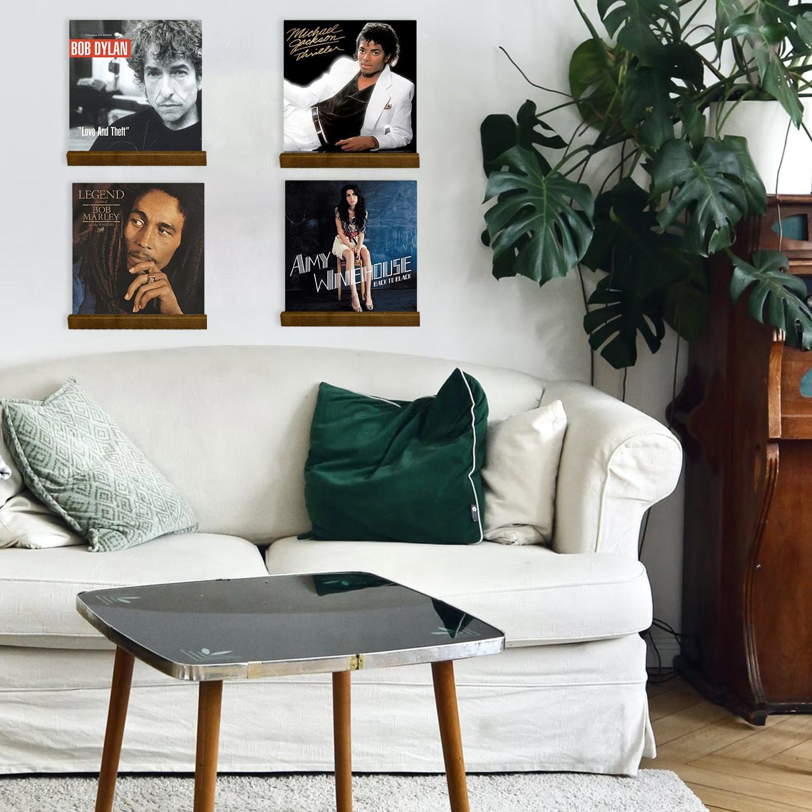 1/2 Record Wall Mount - Vinyl Record Wall Mount, Record Display Wall Mount | Smooth Record Storage Hanger with Multifunctional Design, Wood Floating Album Shelf for Music Lovers