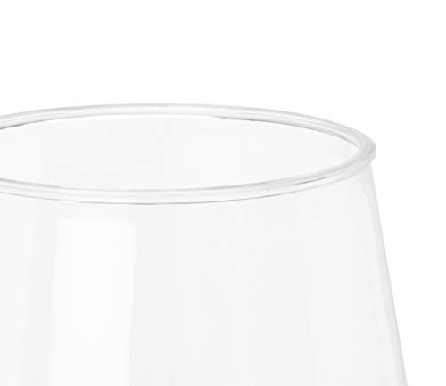 32 count 12 oz Unbreakable Stemless Plastic Wine Champagne Glasses Elegant Durable Reusable Shatterproof Indoor Outdoor Ideal for Home, Office, Bars, Wedding, Bridal Baby Shower