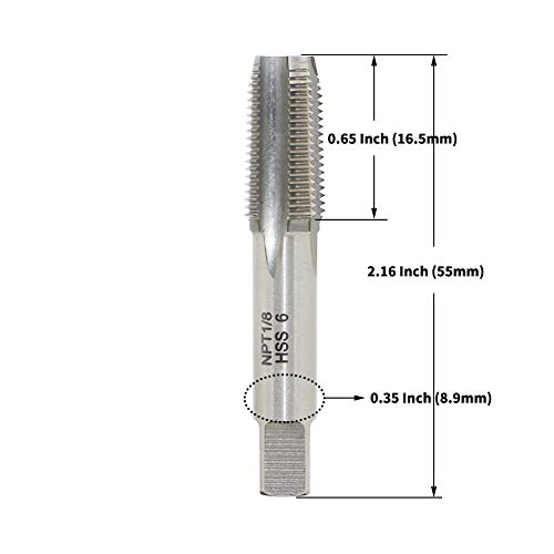 1/8 27 NPT Tapered Pipe Thread Tap High Speed Steel Pipe Thread Tap