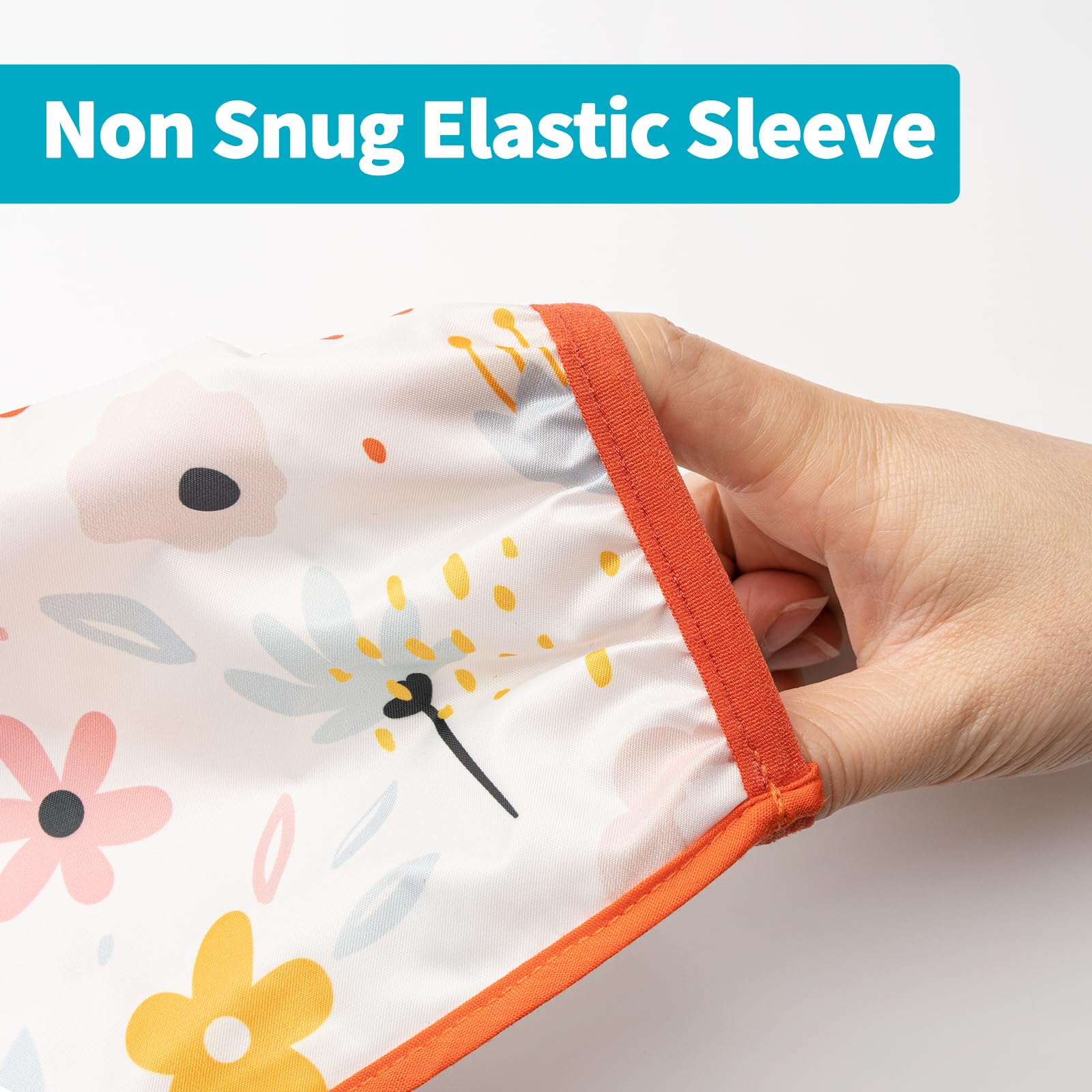 3 Pcs Long Sleeved Bib Set | Baby Waterproof Bibs with Pocket Bundle | Toddler Bib with Sleeves and Crumb Catcher | Stain and Odor Resistance Play Smock Apron - Pack of 3 | 6-24 Months