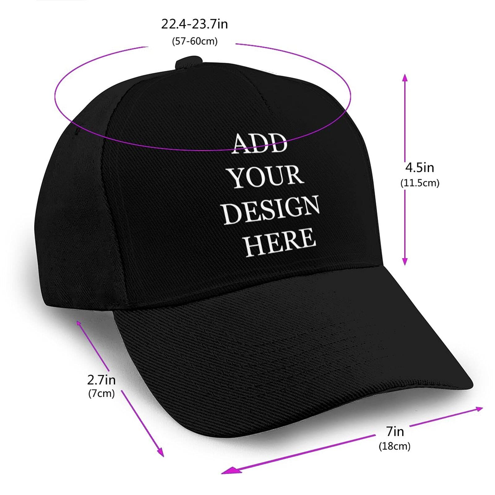 1-30 PCS Custom Personalized Hats for Men Design Your Own Text Truker Hat Flat Bill Baseball Cap Hip-Hop Snapback Hat (Truck Hat Black)