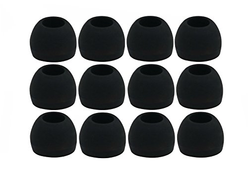 12pcs (All-B) Medium (M) Replacement Ear Adapters Earbuds Ear Tips Compatible with Sennheiser IE Series, CX Series, CXC Series, CXL Series, OCX Series, and MM Series in Ear Earphones Headphones