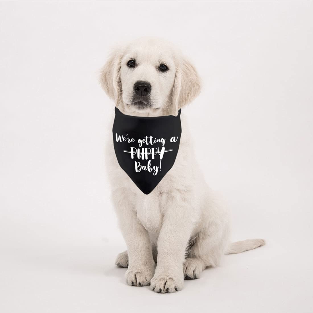 2 Pack We’re Getting a Puppy Baby Dog Bandana Pregnancy Announcement Baby Announcement Gift (Getting a Puppy Baby 2 pack)