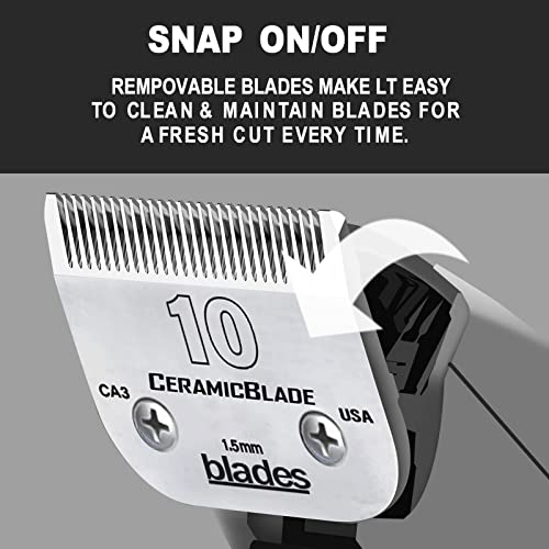 10 Blade Dog Grooming Detachable Ceramic Blade Compatible with Andis Hair Clippers