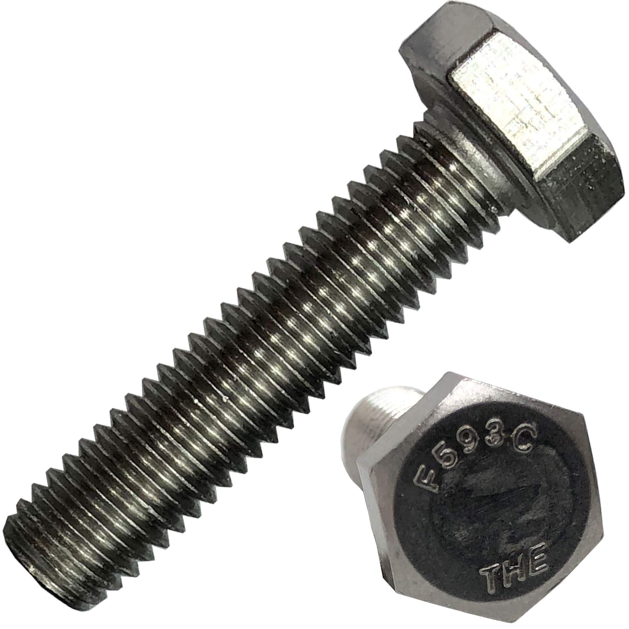 1/4" x 2" - 20. 304-STAINLESS Steel - HEX Head Bolt - 304 Grade. General Purpose - Hurricane Bolt (25)