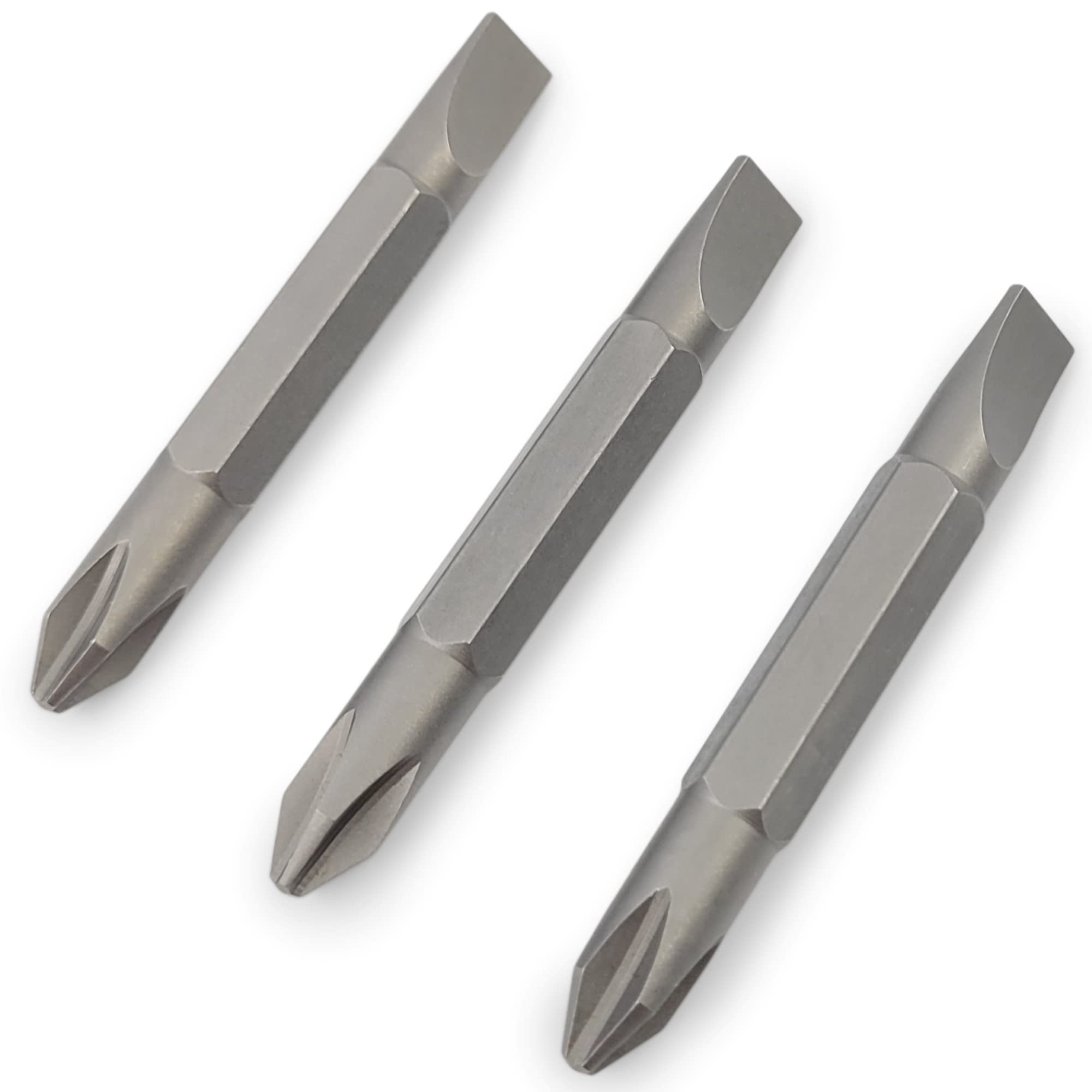1/4 Hex Screwdriver Bit Set for Drill - Double Ended Driver for Phillips and Slotted Screw (3-Pack) (2 Inches (Short))