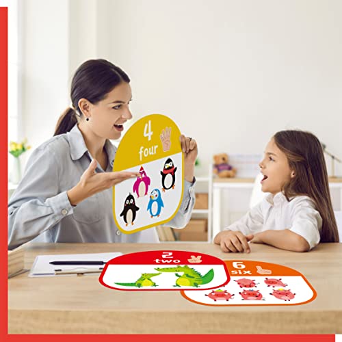 10 PCS Number Posters, Numbers Learning Bulletin Board Set School Decoration Supplies Educational Teaching Tool for Toddler Kid Family Classroom, 12β x 11β