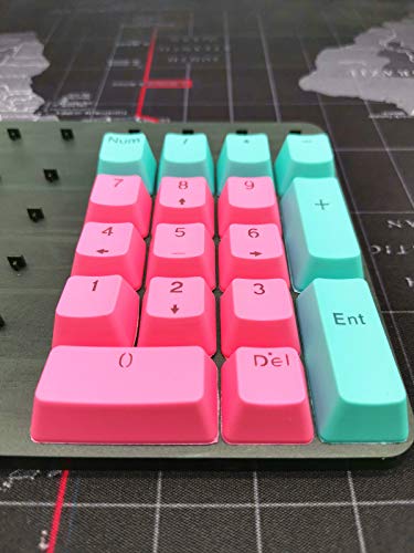 17 Keys Numeric Keypad Numpad Key Cap Number Pad PBT Doubleshot Backlit Keycaps OEM Height ANSI Layout for Cherry MX Switch Gaming 60% 87 104 108 Mechanical Keyboard (Miami NO.1)